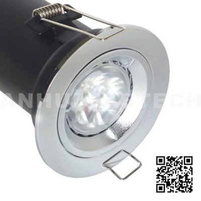 Die Cast Aluminium GU10 Fixed Fire Rated Downlight - Chrome Color