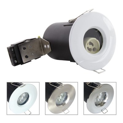 MR16 GU10 Aluminium Bathroom IP65 Fire Rated Downlight Fittings - White Color