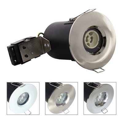MR16 GU10 Aluminium Bathroom IP65 Fire Rated Downlight Fittings - Satin Nickel Color