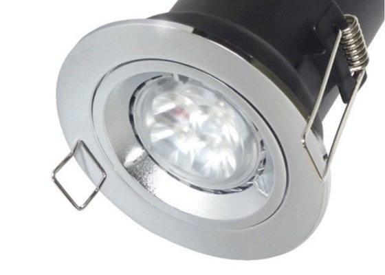 Fixed Recessed Fire Rated Downlight - GU10 LED Spotlights - White Nickel Chrome