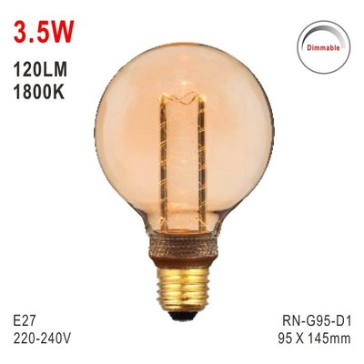 G95 Bulb, Deco Bulb, E27 LED Bulb, Fashionable Glass Bulb, Energy-saving Bulb