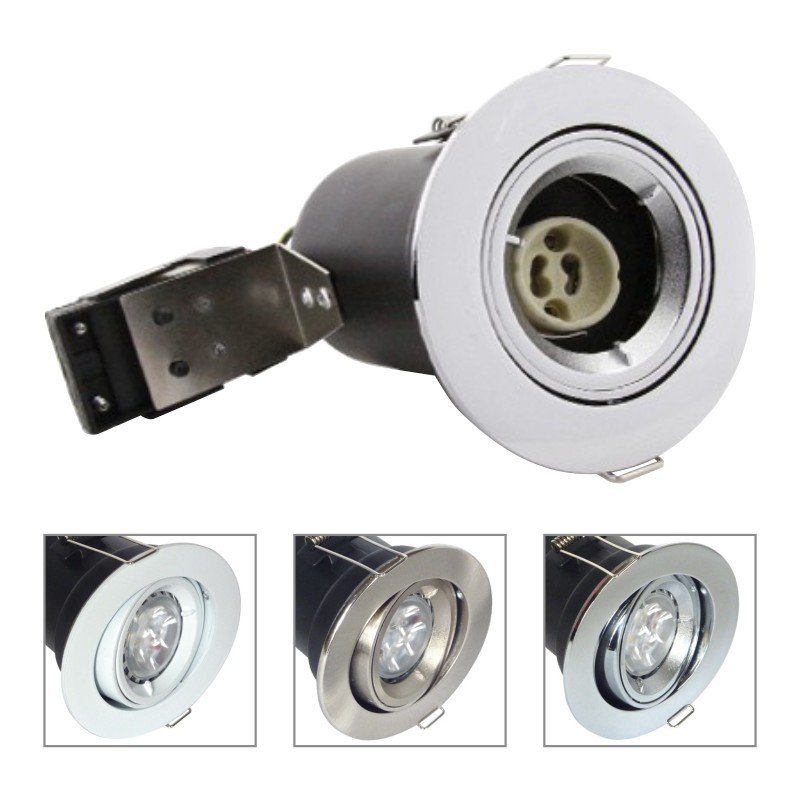 China GU10 Aluminium Centre Tilt LED Fire Rated Downlight - Chrome Color
