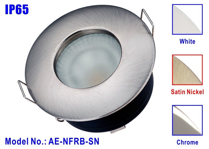 Aluminium GU10 MR16 Push Lock IP65 Bathroom Downlighted - Satin Nickel Color