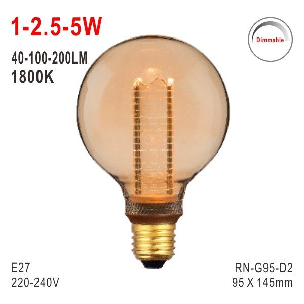 G95 Bulb, Deco Bulb, E27 LED Bulb, Fashionable Glass Bulb, Energy-saving Bulb
