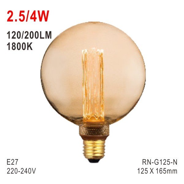 G125 Bulb, Deco Bulb, E27 LED Bulb, Fashionable Glass Bulb, Energy Saving Lamp