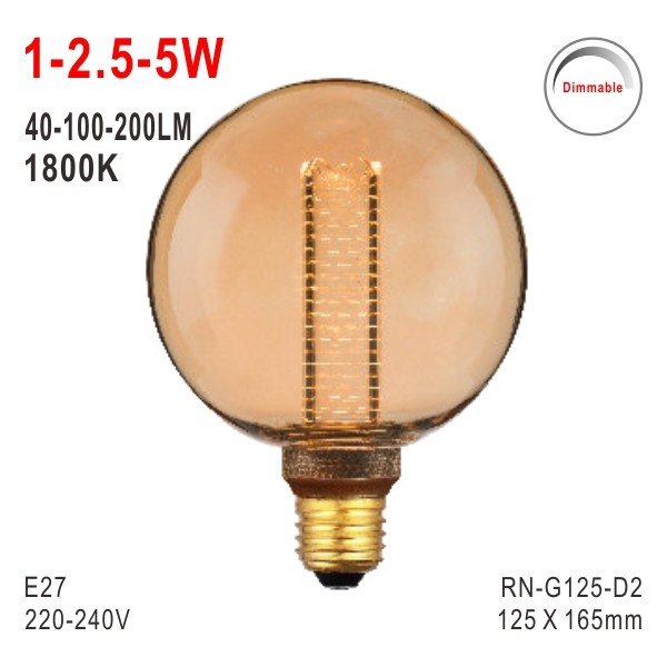 G125 Bulb, Deco Bulb, E27 LED Bulb, Fashionable Glass Bulb, Energy Saving Lamp