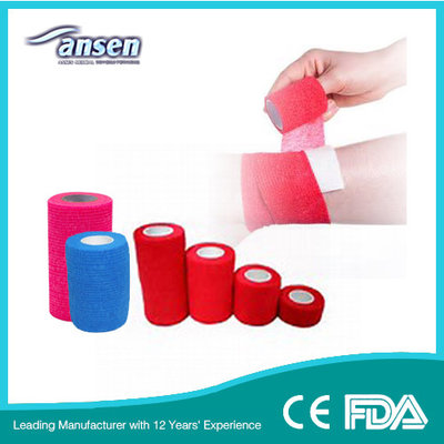 Hospital grade medical sports custom print colored self adhesive vet wrap cohesive elastic bandage