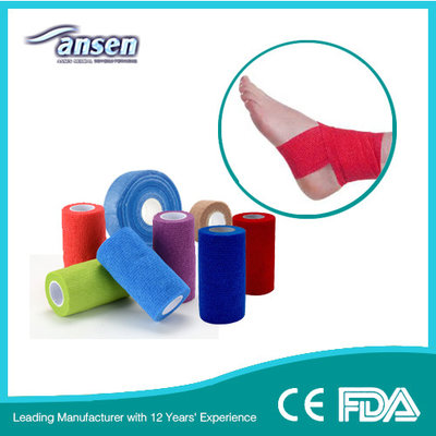 Hospital grade medical sports wound support dressing custom print colored self adhesive vet wrap cohesive elastic bandag
