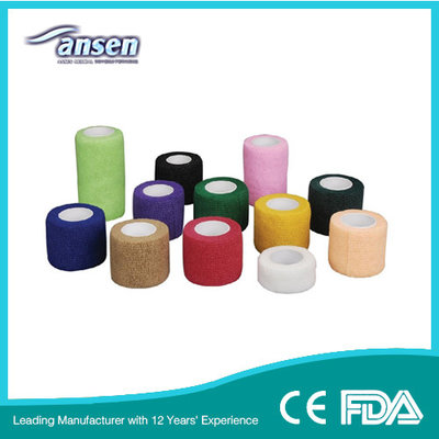 Hospital grade medical sports wound support dressing custom print colored self adhesive vet wrap cohesive elastic bandag
