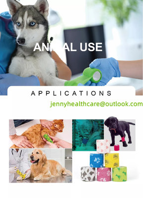 Cute Printed Non-Woven Self-Adhesive Bandage Pet Vet Wrap High Elastic Self Adhesive Wrap Cohesive Bandage For Cat Dog