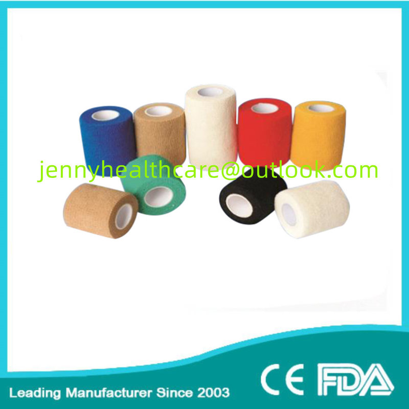 Bulk Wholesale Custom Logo Printing Medical Supplies Non Woven Easy Tear Self Adhesive Vet Wrap Cohesive Elastic Bandage