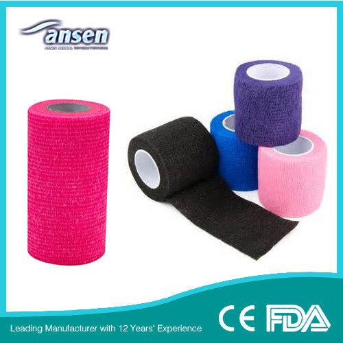 Medical sports wound support dressing vet wrap fabric high elastic cohesive muscle bandage