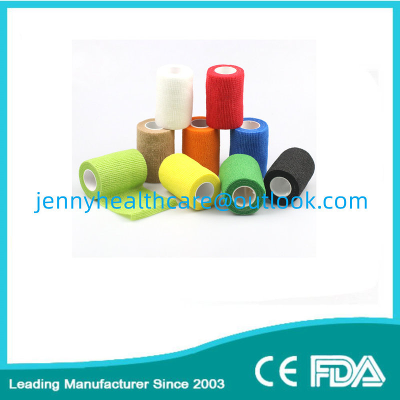 Wholesale custom logo brand printed cohesive elastic conflex bandages self-adhesive wrap bandage for vet use