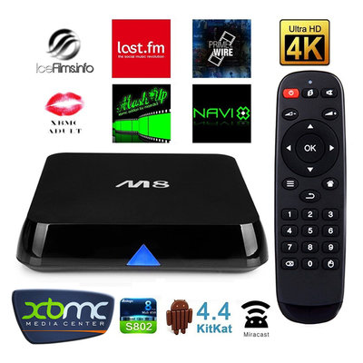 In Stock M8 Android Tv Box Amlogic AML-S802 Mali 450 8 Core GPU xbmc 1080p android box