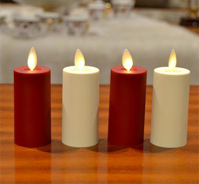 3 Inches Set Of 2 Plastic Fireless Votive Candle With Moving Flame