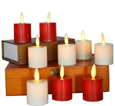 Battery Operated Warmer Moving Flame Votive Mini Led Tea Light Candle