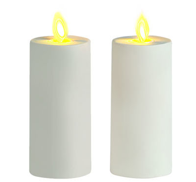 3 Inches Set Of 2 Plastic Fireless Votive Candle With Moving Flame