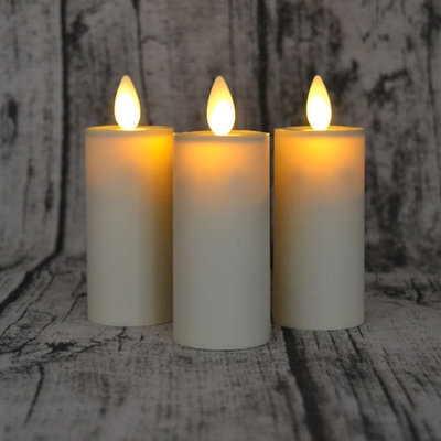 3 Inches Set Of 2 Plastic Fireless Votive Candle With Moving Flame