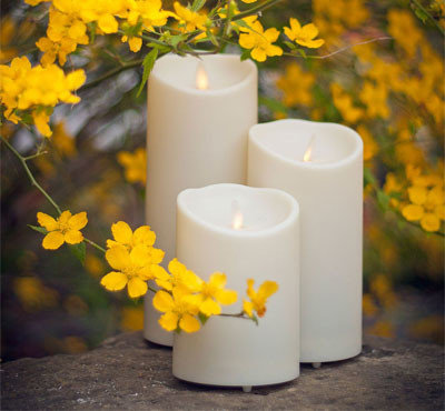 Outdoor Waterproof Plastic Led Moving Wick Flameless Led Candle With Timer And Remote