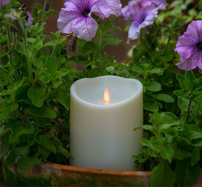 Outdoor Waterproof Plastic Led Moving Wick Flameless Led Candle With Timer And Remote