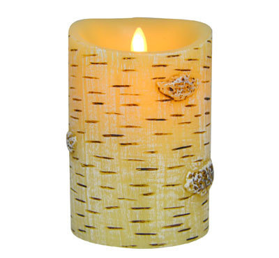2-Key Remote Battery Operated Pillar Real Wax Scented Dancing Flame Simulation Led Artificial Tree Candle