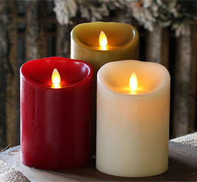 Colorful Real Wax Led Candle Motion Flame Battery Operated Candle