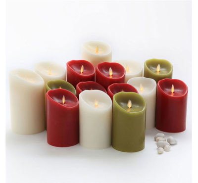 Colorful Real Wax Led Candle Motion Flame Battery Operated Candle