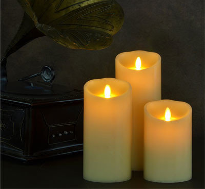 Led Remote Control Moving Flame LED Pillar Candle