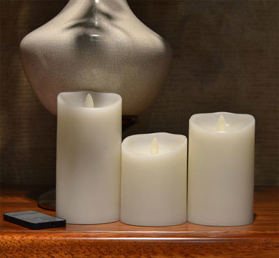 Led Remote Control Moving Flame LED Pillar Candle