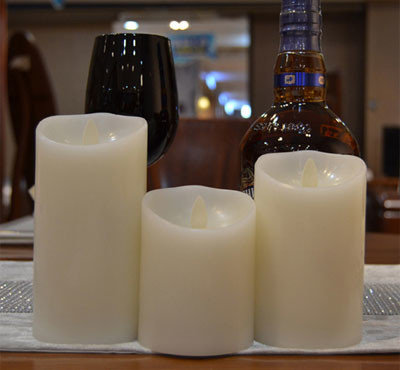 Led Remote Control Moving Flame LED Pillar Candle