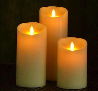 Led Remote Control Moving Flame LED Pillar Candle
