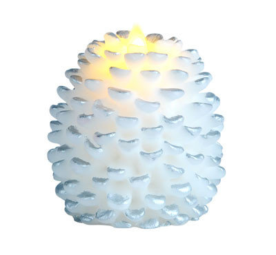 Christmas Decor Home Used Realistic Pine Cone Moving Flame Led Candle With Dancing Flicker Flame