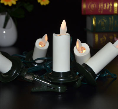 Electric Dancing Flame Pillar Flickering Christmas Tree Realistic Flameless Candle