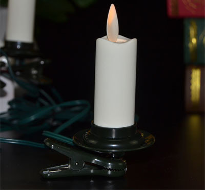 Electric Dancing Flame Pillar Flickering Christmas Tree Realistic Flameless Candle
