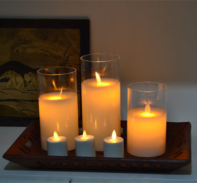 Glass Jar Moving Wick Led Candles With Popular Vanilla Scents For Wedding Table Decoration