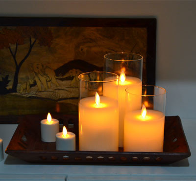 Glass Jar Moving Wick Led Candles With Popular Vanilla Scents For Wedding Table Decoration