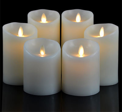 Set Of 3 Mini Flameless Moving Wick Battery Operated Artificial Led Candle With Timer