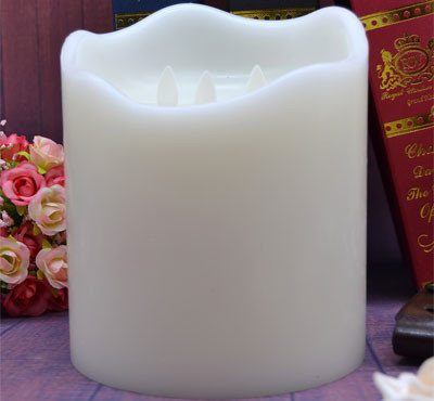Flameless 3 Dancing Wicks Battery Operated Big Led Big Wax Candle Outdoor