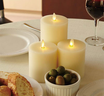Flat Top Electric Moving Wick Flameless Paraffin Wax Led Candle Light With Remote Control For Table Decoration
