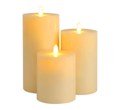 Flat Top Electric Moving Wick Flameless Paraffin Wax Led Candle Light With Remote Control For Table Decoration