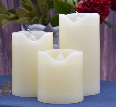 3pcs/Lot Small Battery Operated Led Candle With Long Lasting Bright Light Flameless Led Pillar Candle Set With High Qual
