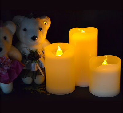3pcs/Lot Small Battery Operated Led Candle With Long Lasting Bright Light Flameless Led Pillar Candle Set With High Qual