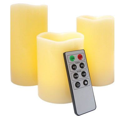 Remote Control Flameless Led Candle With 8 Key Remote For Church Votive