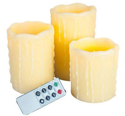Remote Control Flameless Led Candle With 8 Key Remote For Church Votive