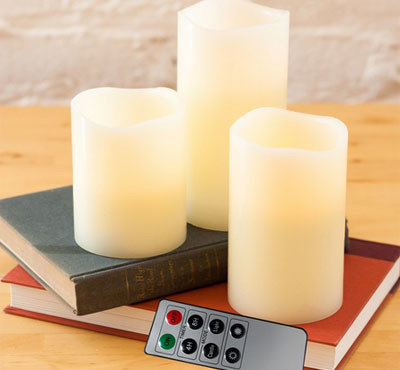 Remote Control Flameless Led Candle With 8 Key Remote For Church Votive
