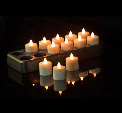 12Pcs Wireless Inductive Rechargeable LED Electric Tealight Candles Flameless Flickering Tea Lights with Remote Timer