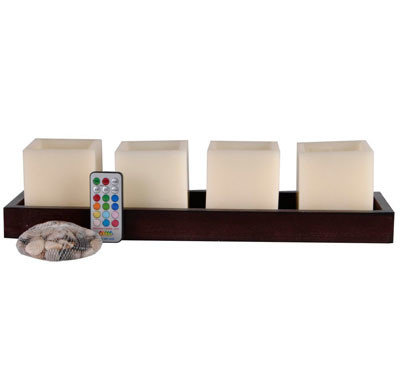 Square Ivory Led Candles/Paraffin Wax Led Candle Light Set Small Medium Big Assorted For Birthay Wedding