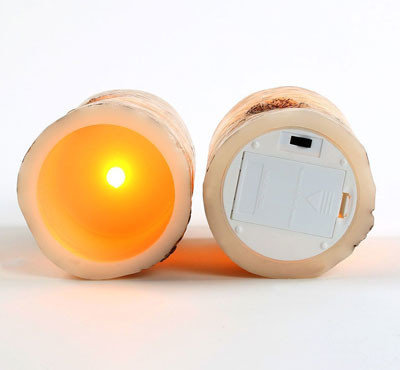 Remote Ready Amazing Flameless Candle Birch Bark Triple Timer