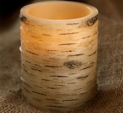 Remote Ready Amazing Flameless Candle Birch Bark Triple Timer