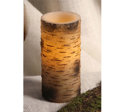 Remote Ready Amazing Flameless Candle Birch Bark Triple Timer